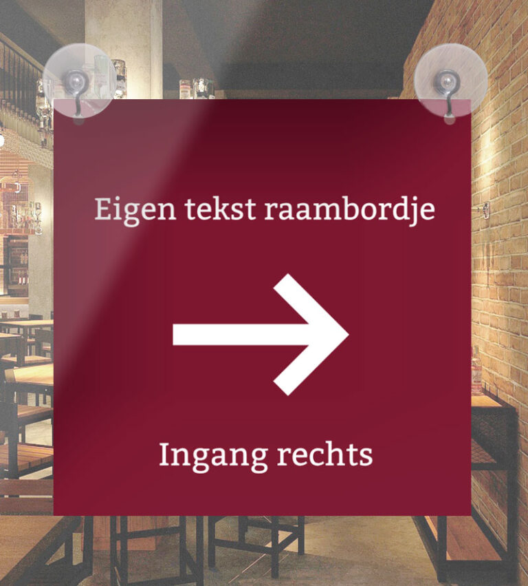 Raambordje met Zuignappen. Online Ontwerpen met Eigen Tekst